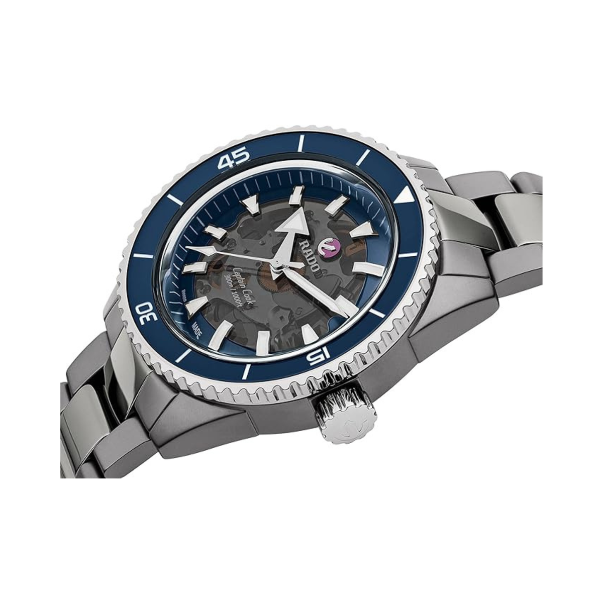 Rado Captain Cook 43mm Men’s Automatic Watch – Blue Dial, High-Tech ...