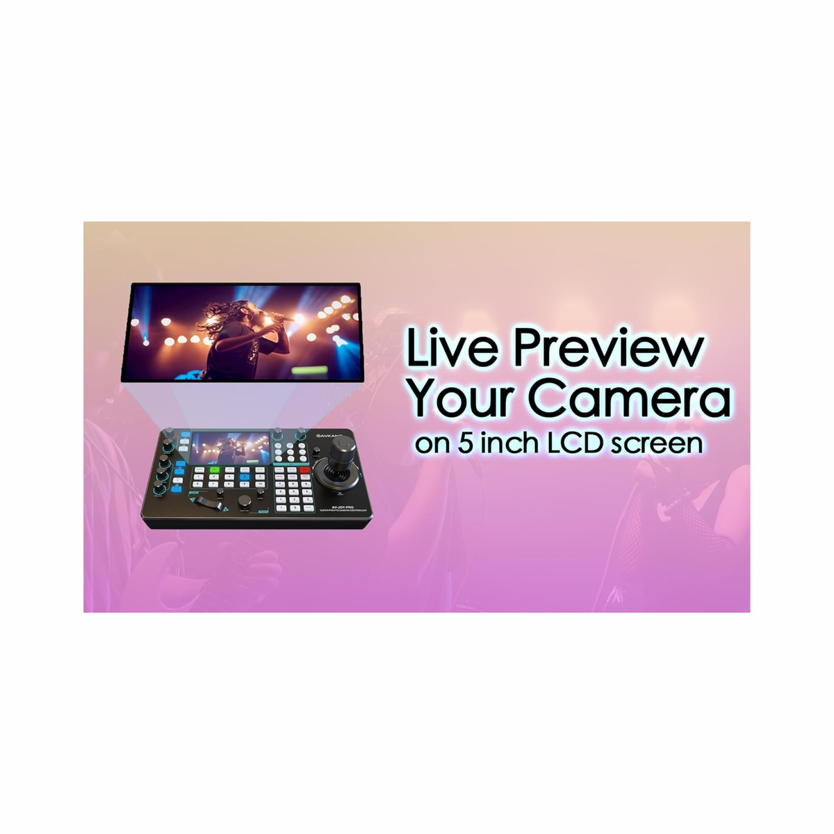 AVKANS Pro PTZ Camera Joystick Controller with 5-Inch Touch Preview LCD ...